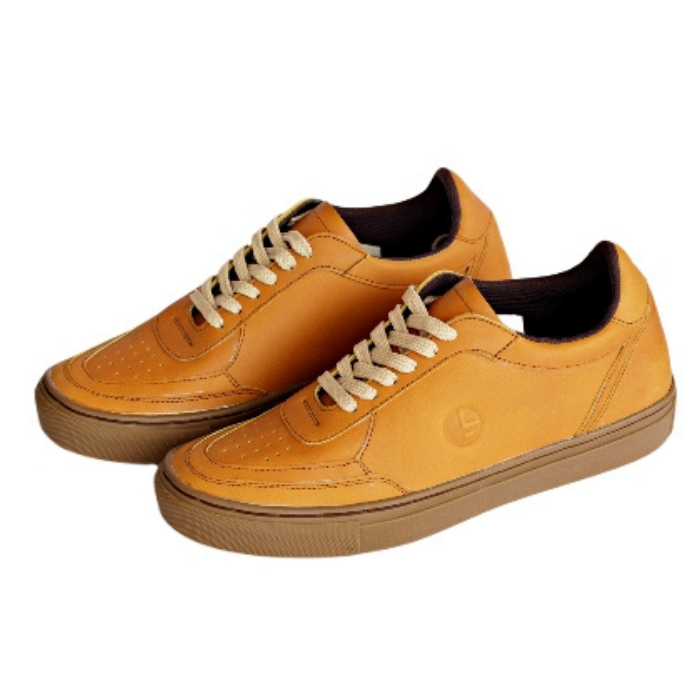 Gladio02 | sepatu snekaers pria kulit Tan